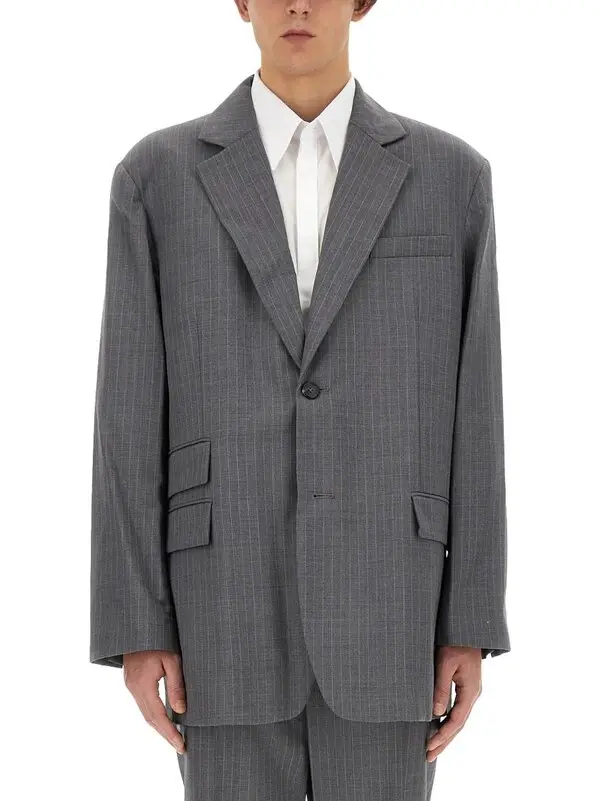 Helmut Lang Oversized Wool Blazer - Grey