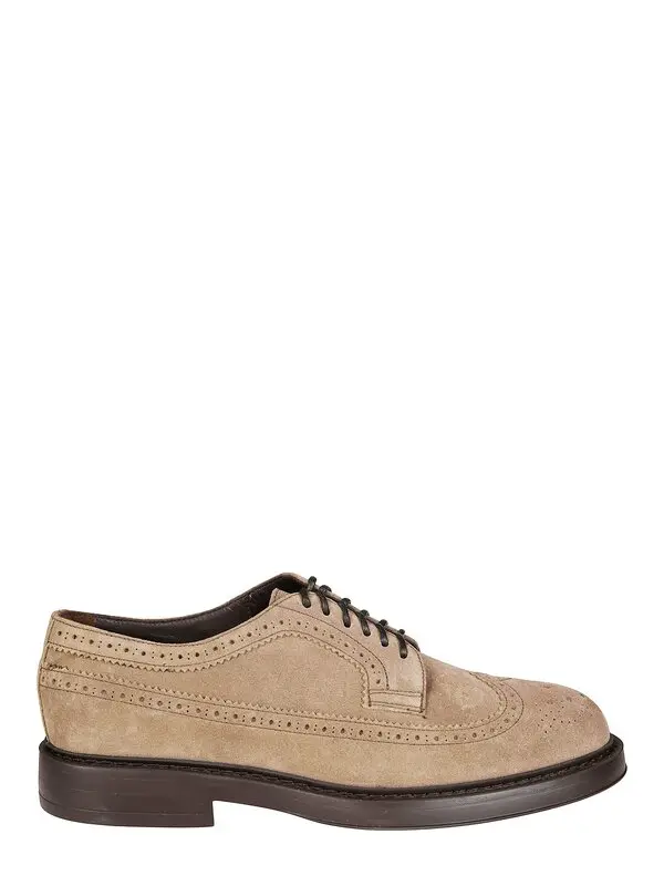 DOUCAL'S Suede Lace-up Derby Brogues - Marrone
