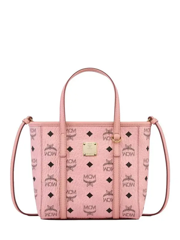Mcm Mini Toni Top-zip Shopper In Visetos - Pink