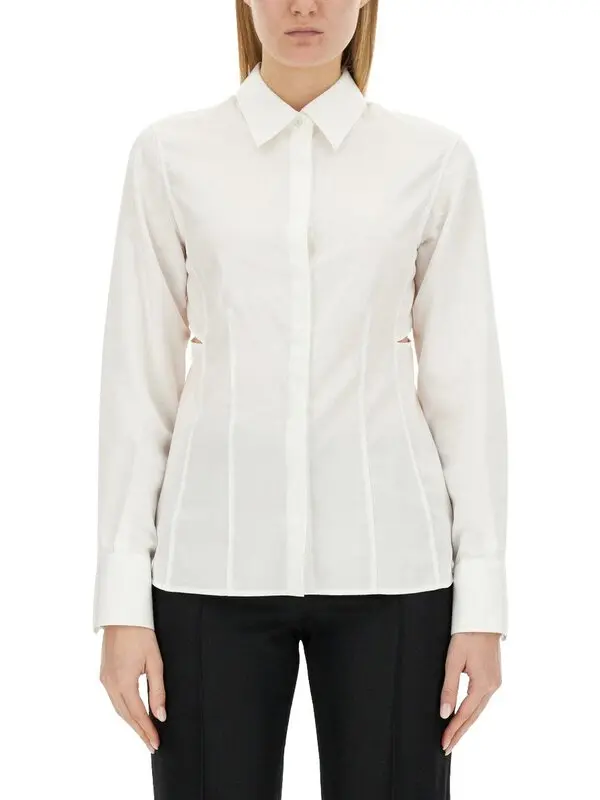 Helmut Lang Slim Fit Cotton Poplin Shirt - White