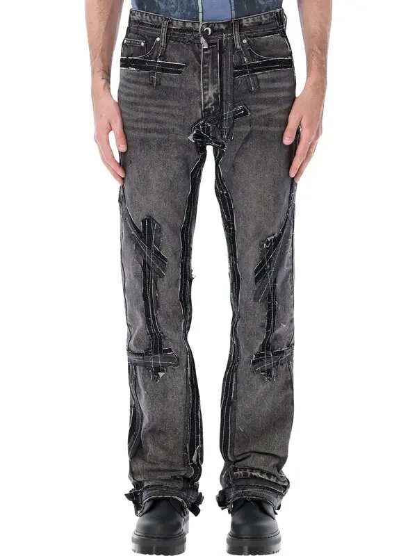 WHO DECIDES WAR Mini Jeans" Distressed Denim - Coal