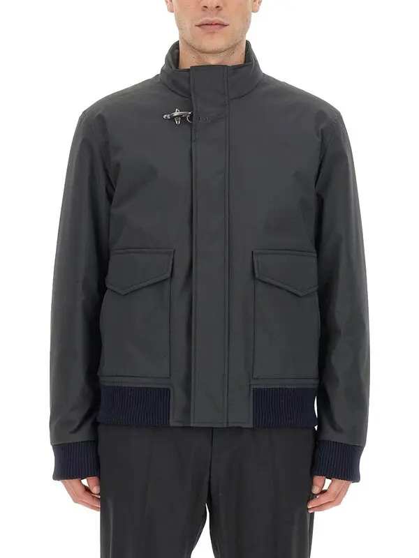 FAY Mock-neck Zip-up Bomber Jacket - Multicolour
