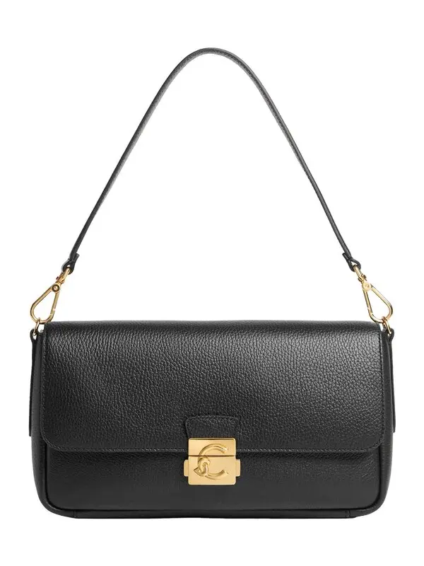 COCCINELLE Mini Luxe Crossbody Bag With Gold Tone Clasp - Noir