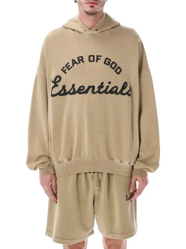 Fear Of God Oversized Graphic Hoodie - Faded Dune