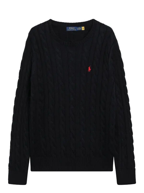 Polo Ralph Lauren Cable-knit Cotton Crewneck Sweater - Blue