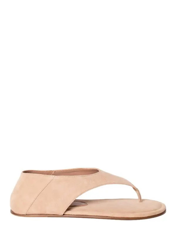 GIA BORGHINI Emauelle Mini Slip-on Suede Leather Sandals - Beige