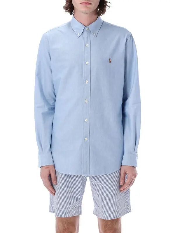 Polo Ralph Lauren Custom Fit Button-down Shirt For Size - Blue