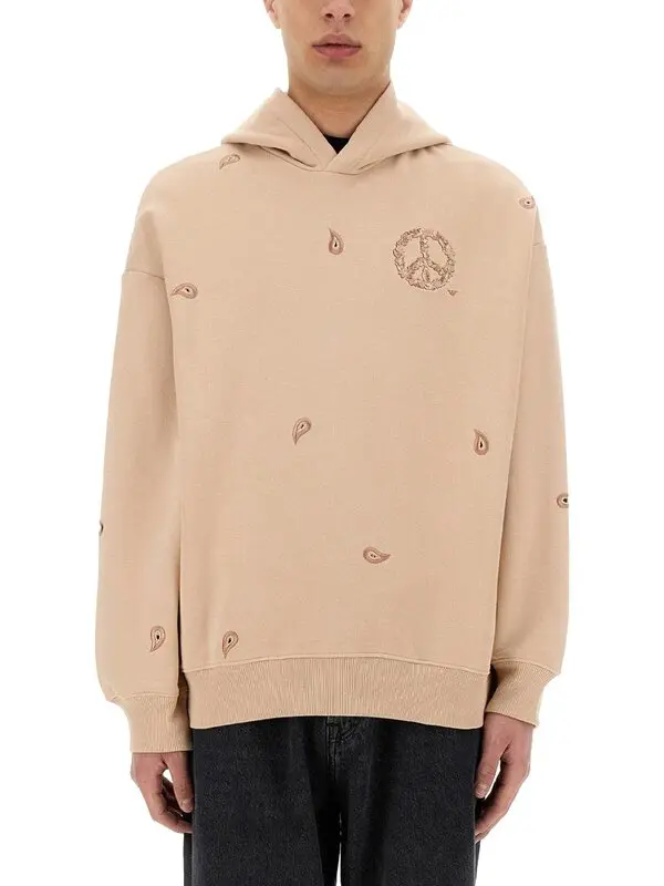 Emporio Armani Embroidered Cotton Sweatshirt - Beige