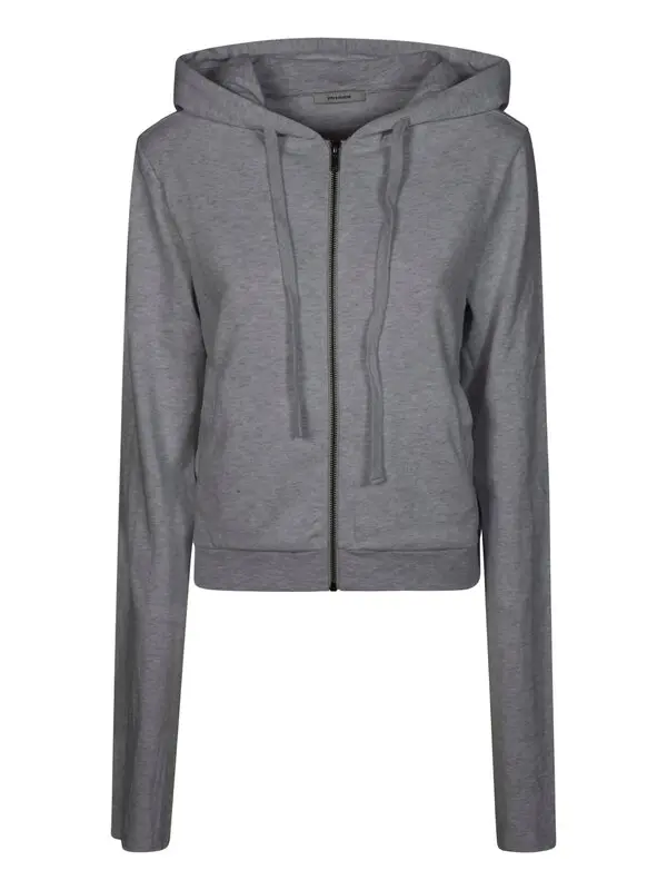 ENTIRE STUDIOS Lightweight Crop Zip-up Hoodie - Grigio