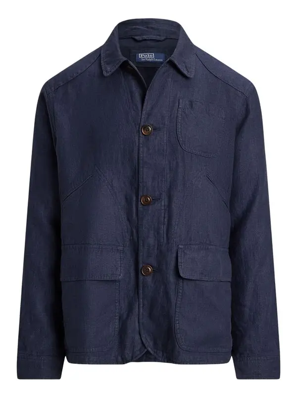 Ralph Lauren Linen Tailored Coat - Navy