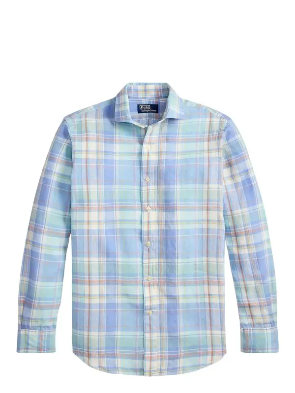 Ralph Lauren Plaid Button-down Shirt - Light Blue