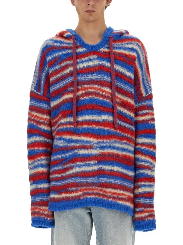 ERL Oversized Alpaca Knit Hoodie - Multicolour