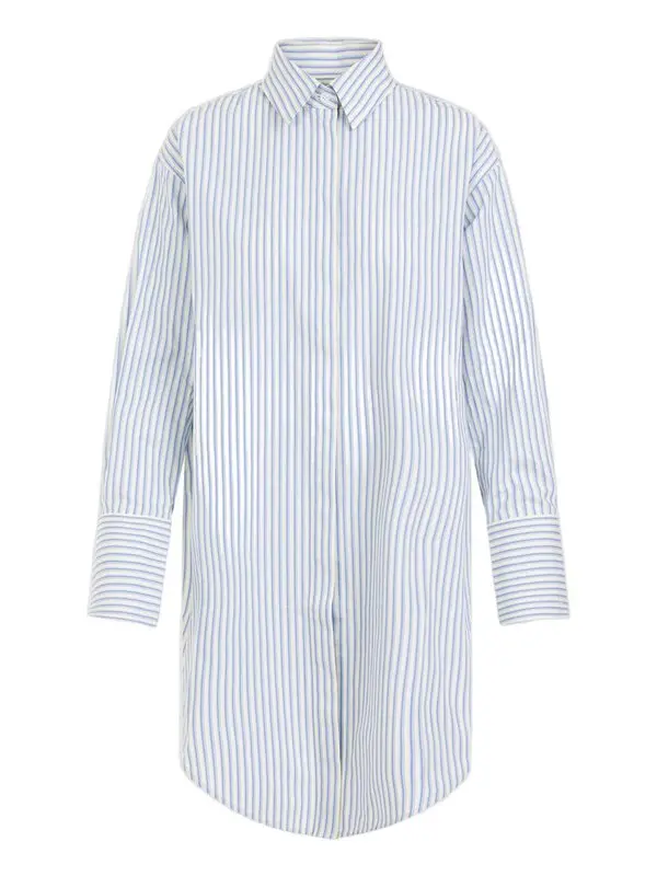 Victoria Beckham Striped Cotton Shirt - Blue