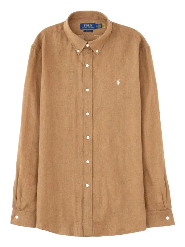 Polo Ralph Lauren Linen Logo Shirt For - Brown