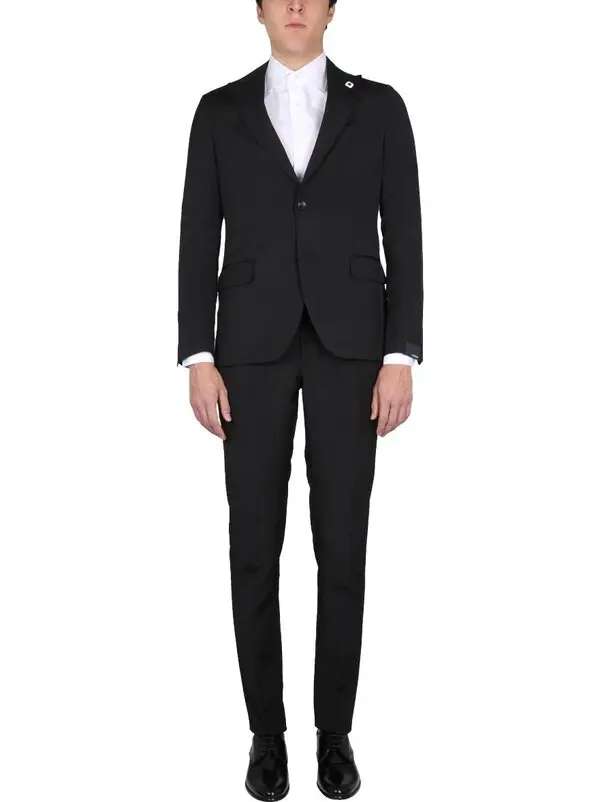 LARDINI Single-breasted Suit Jacket - Black