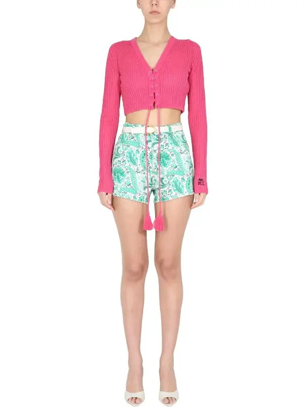 Etro Paisley-print V-neck Sweater - Pink