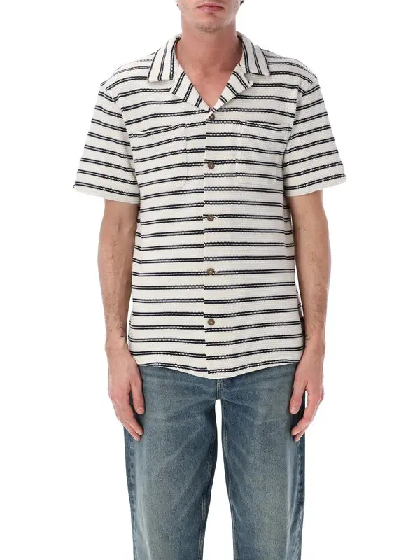 Polo Ralph Lauren Knitted Shirt And Pointelle With Stripes - White