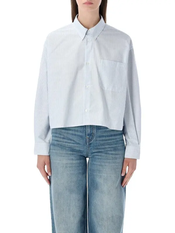 A.p.c. Sophia" Striped Cropped Shirt - Blue
