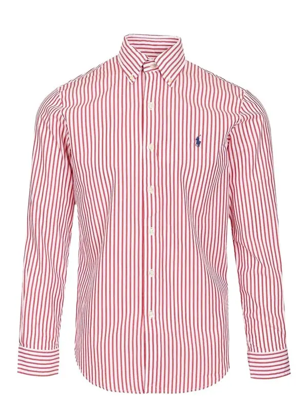 Polo Ralph Lauren Classic Button-down Shirt With Embroidery Medium - Red
