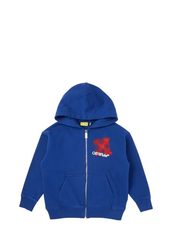 Off-White Logo-embroidered Full-zip Sweatshirt - Blue