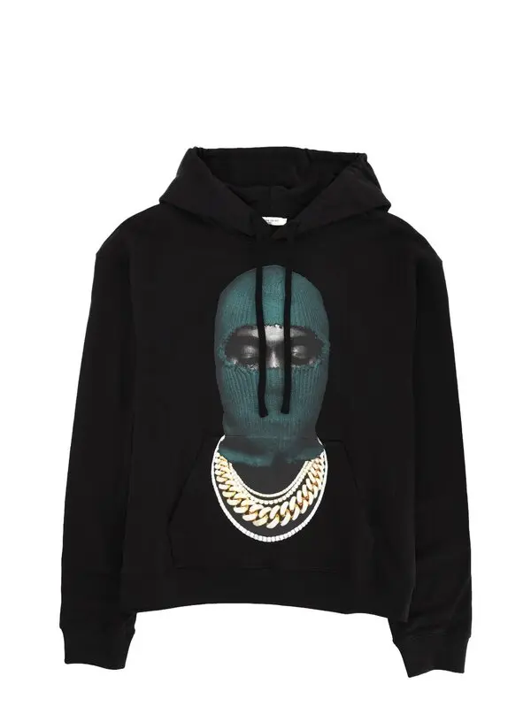 IH NOM UH NIT Graphic Print Pullover Hoodie - Black