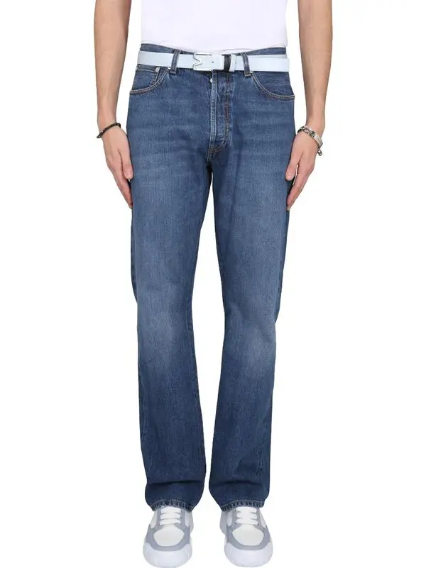 Alexander McQueen Turn-up Cuff Straight-leg Jeans - Blue