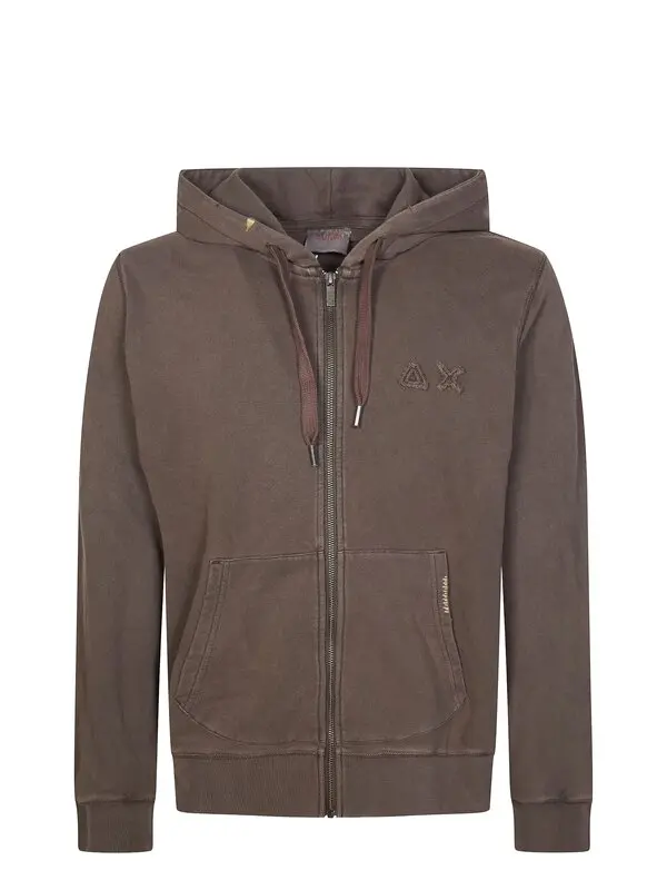 SUN 68 Full Zip Sweatshirt - Marrone