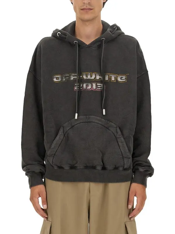 Off-White Digit Bacchus Cotton Hoodie - Black