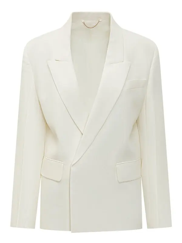 Victoria Beckham Sartorial Blazer With Notched Lapel - Ivory