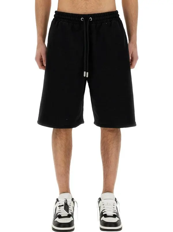 Off-White Diag-stripe Cotton Shorts - Black