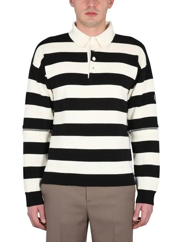 Gucci Striped Detachable Sleeve Polo Shirt - Ivory