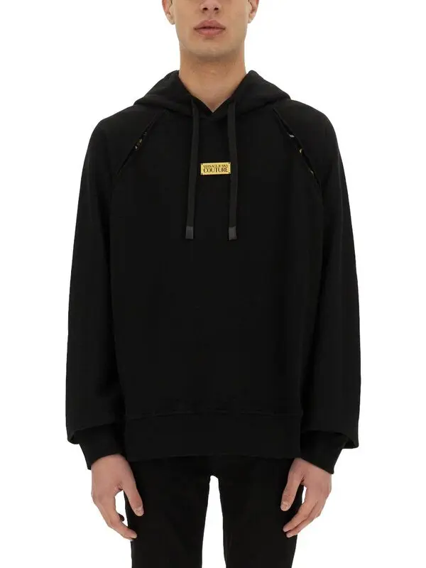 Versace Logo Hoodie - Black