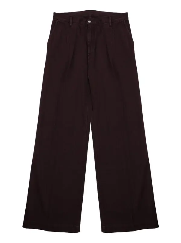 NINE:INTHE:MORNING Wide-leg Cotton Jeans - Brown