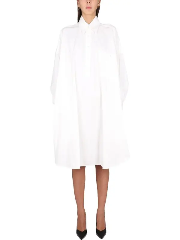 Bottega Veneta Compact Cotton Dress - Ivory