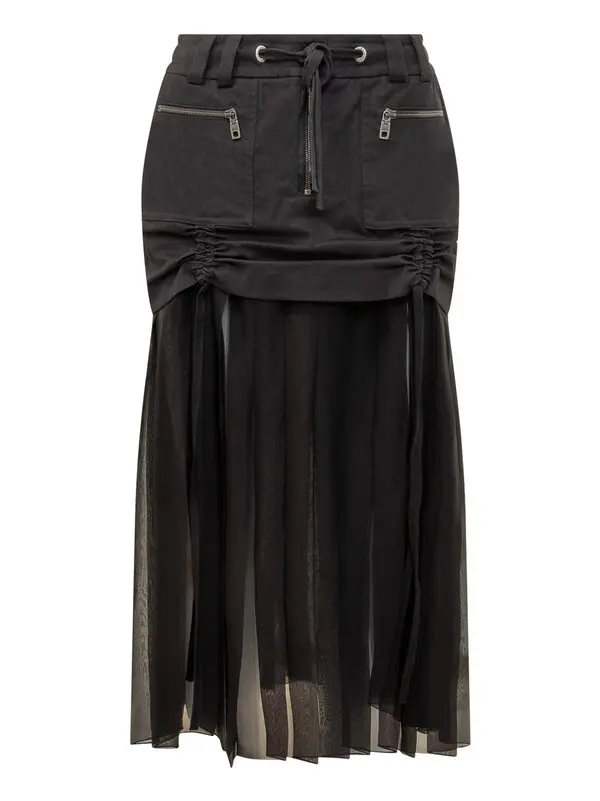 Dolce & Gabbana Black Chiffon Insert Mini Skirt - Nero