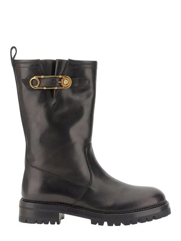 Versace Safety Pin Boots - Black