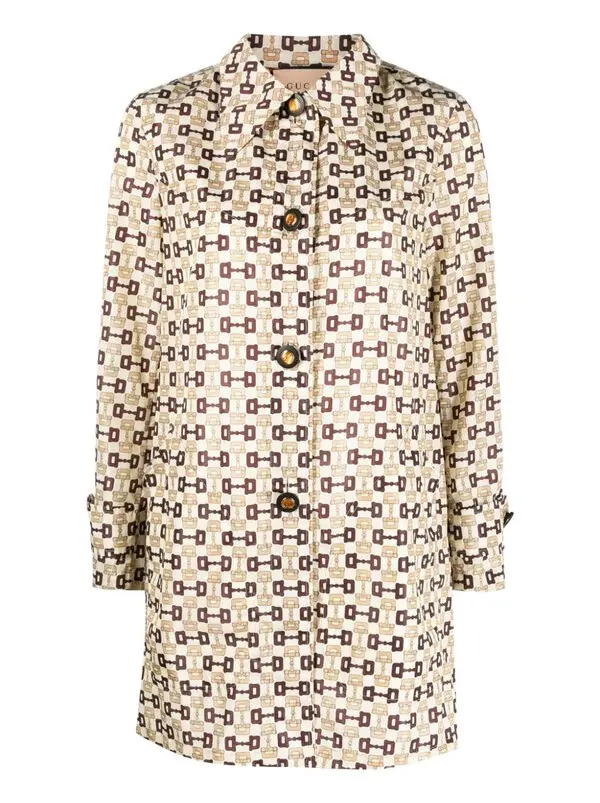 Gucci Horsebit Print Nylon Coat - Multicolour