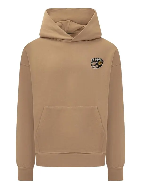 BARROW Hooded Sweatshirt With Logo And Back Print - Beige