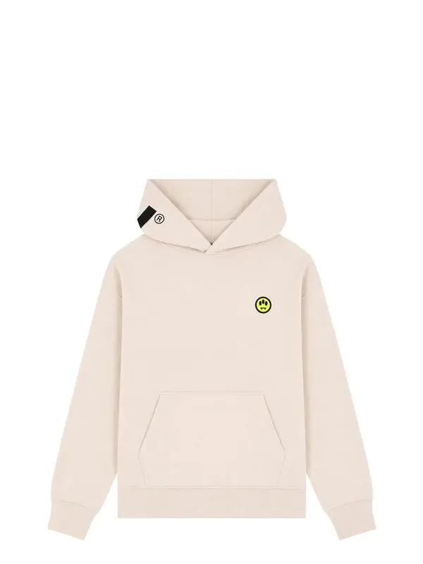 BARROW Oversized Cotton Hoodie With Logo Detail - Ivory