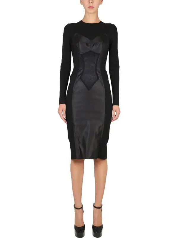 Dolce & Gabbana Jersey Midi Dress With Sequins - Black