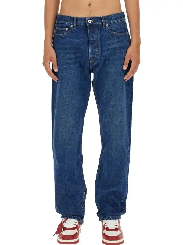 Off-White Arrow Tab Zip Detail Skate Jeans - Denim