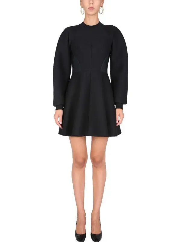 Dolce & Gabbana Technical Jersey Dress With Bustier Details - Black