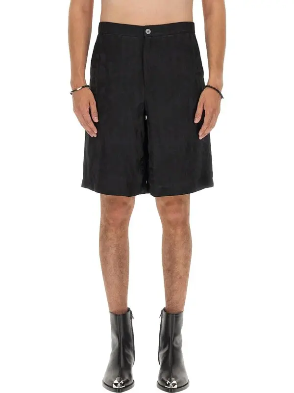 Alexander McQueen Logo Jacquard Viscose Shorts - Black