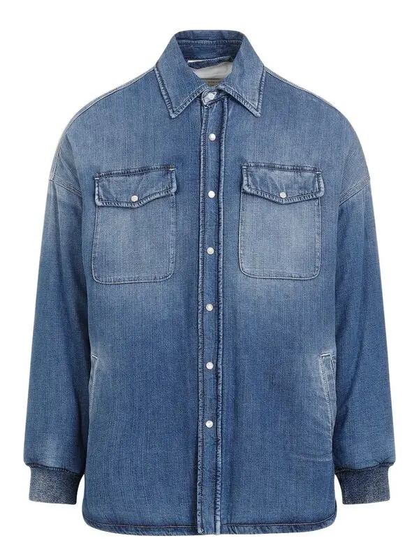 Alexander McQueen Quilted Denim Shirt - Blue
