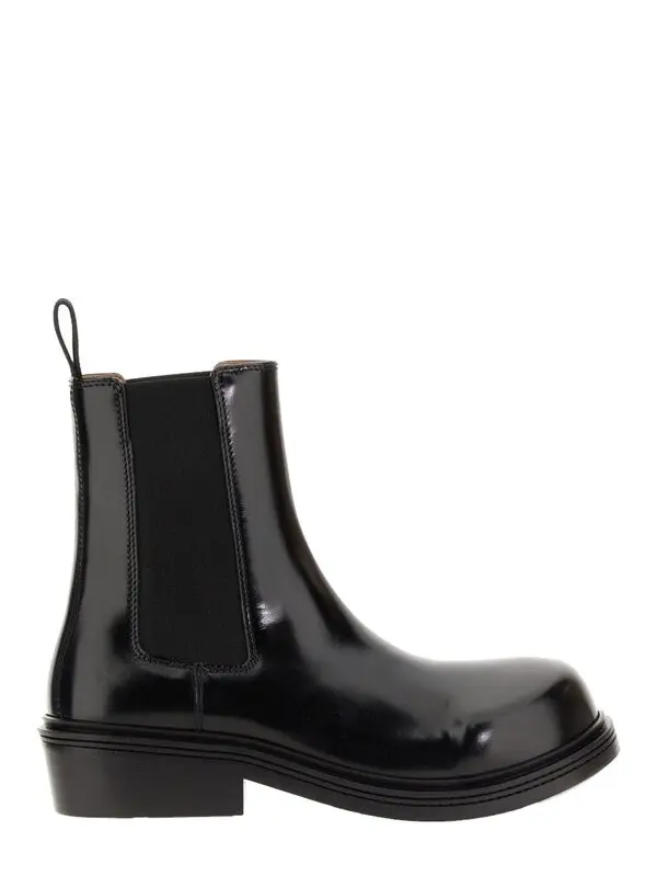 Bottega Veneta Brushed Leather Fireman Chelsea Boot - Black