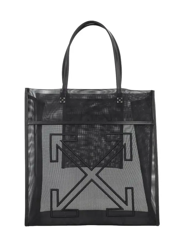 Off-White Mesh Tote Handbag - Black