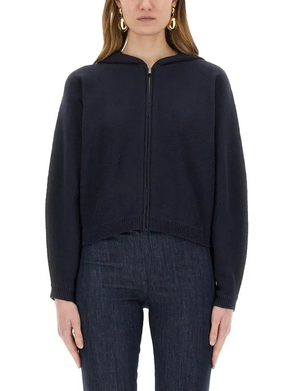 Theory Knit Full Zip Hoodie - Blue
