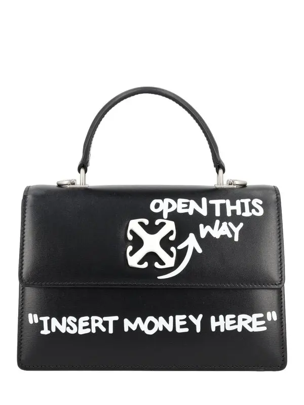 Off-White Leather Handbag - Black