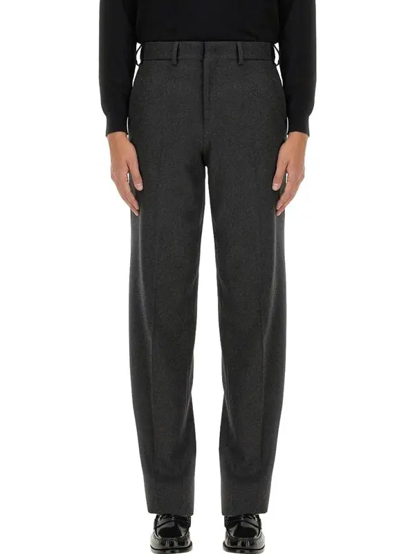 Fendi Stretch Cashmere Trousers With Logo Detail - Grey