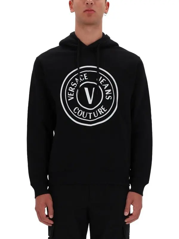 Versace Cotton Logo Hoodie - Black